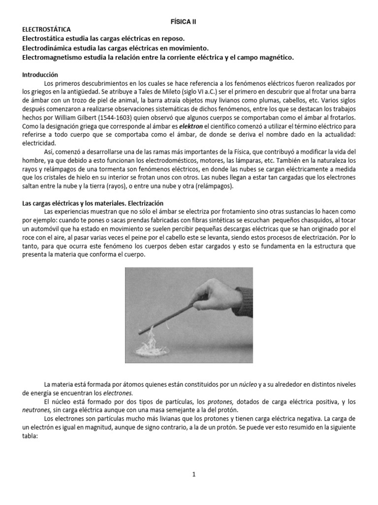 Introducción a la Electrostática | PDF | Electrostática | Carga eléctrica