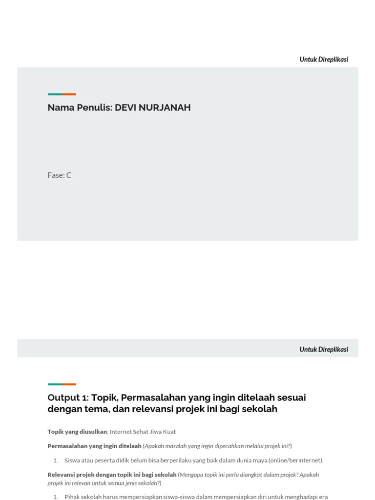 File Kerja Output Workshop Contoh Panduan Projek Penguatan Profil ...
