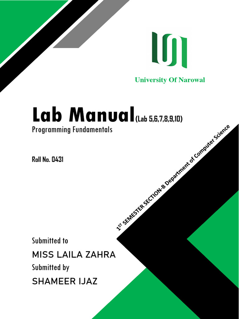 Lab Manual Shameerijaz | PDF | Control Flow | Computer Programming