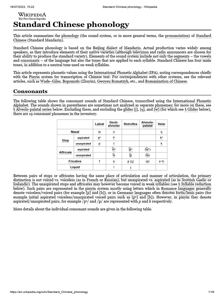 Mandarin Phonology Guide | PDF | Tone (Linguistics) | Syllable