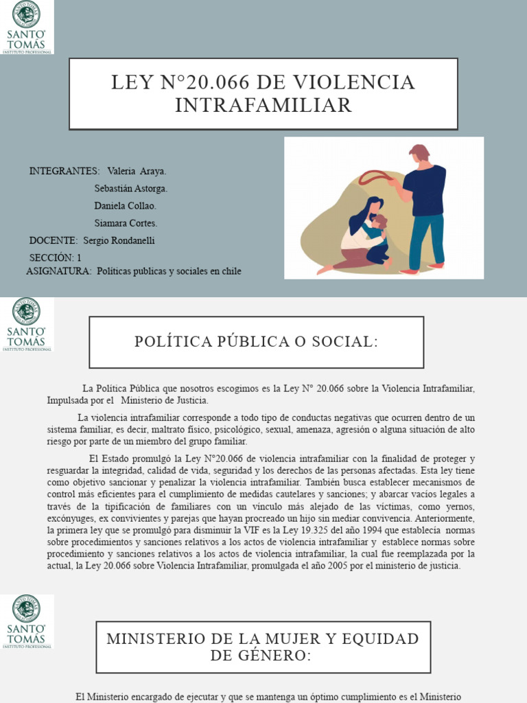 Ley N°20066 Politicas Publicas | PDF | La violencia contra las mujeres | Violencia doméstica