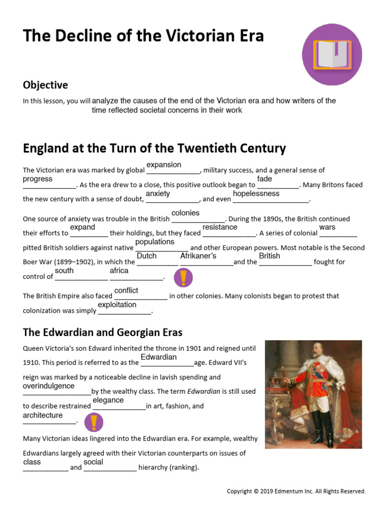 Guided Notes - The Decline of the Victorian Era | PDF | Poetry | Kim ...