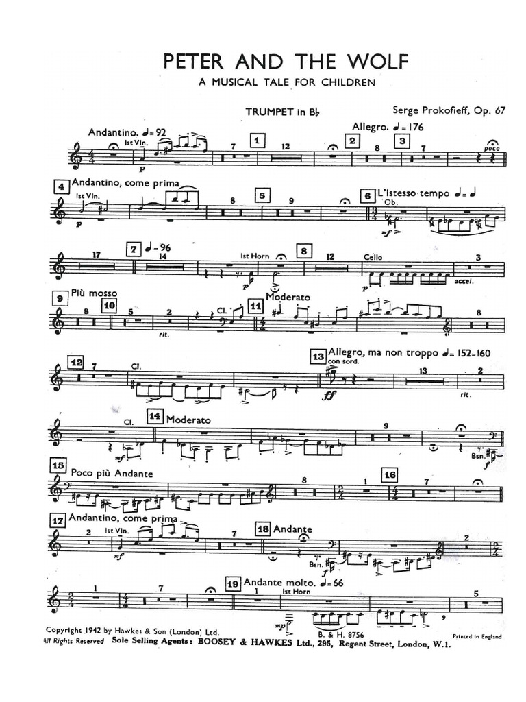 IMSLP809815-PMLP04504-Prokofieff Peter and The Wolf Trumpet | PDF