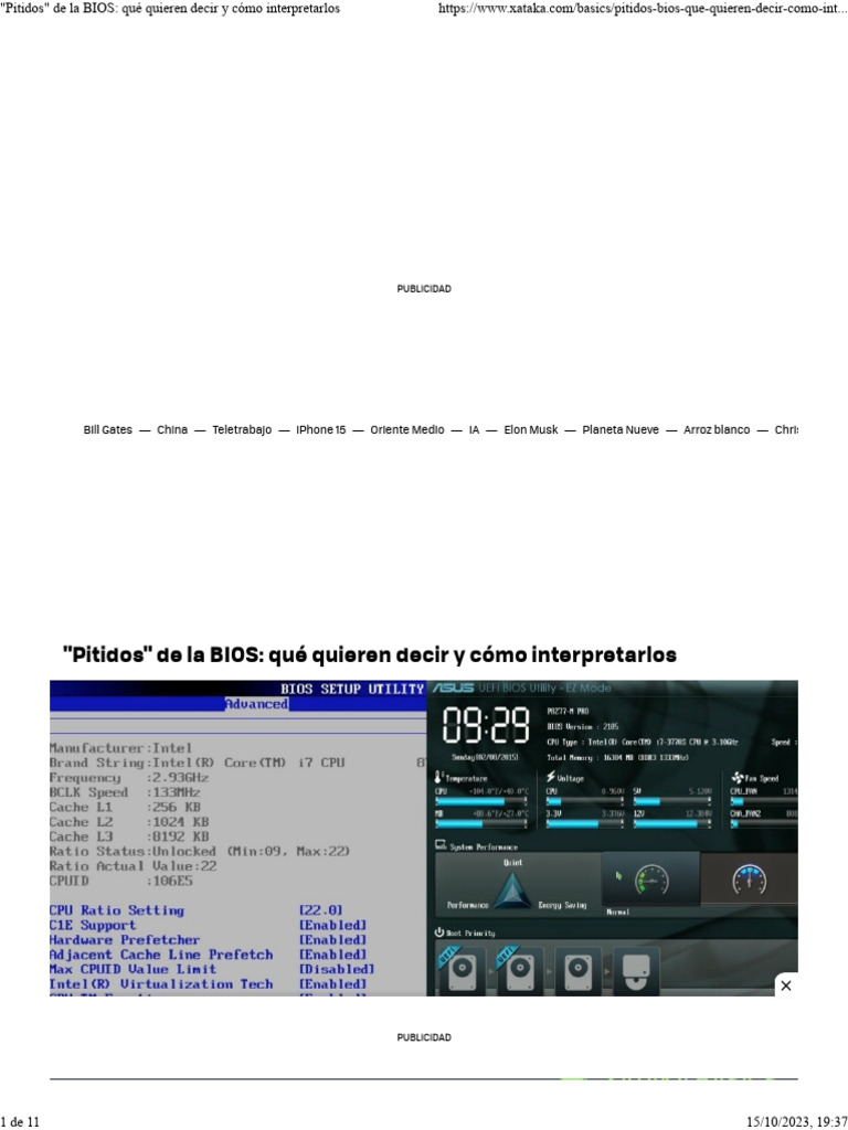 Pitidos de La BIOS Qué Quieren Decir y Cómo Interpretarlos | PDF | Bios | Hardware de la computadora