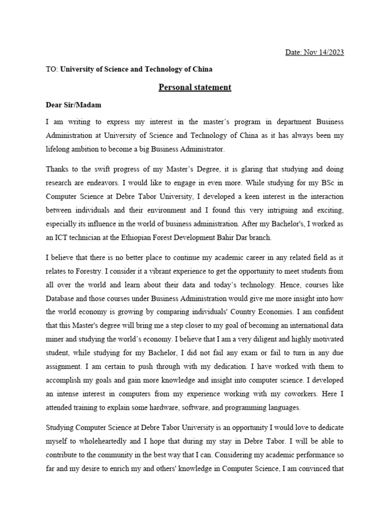 Motivational Letter | PDF | Science | Computer Science