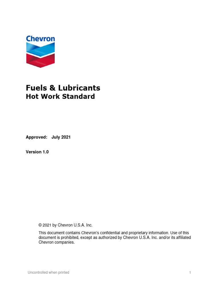 F-L Hot Work Standard CVX | PDF | Fires | Welding