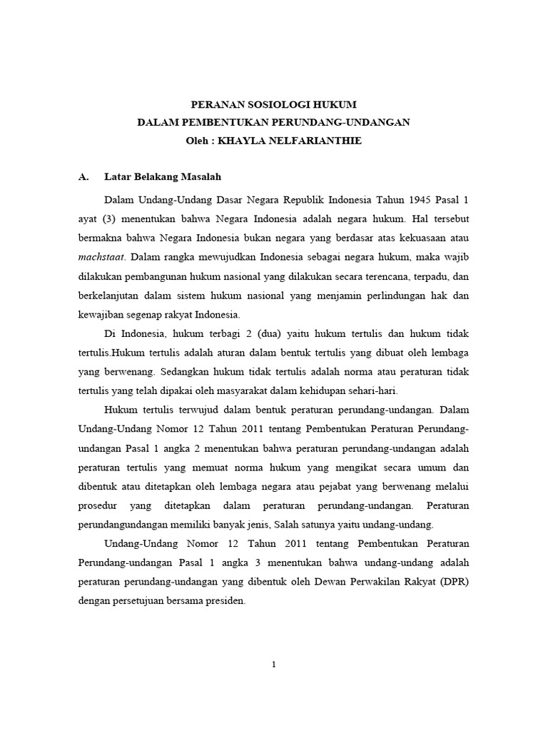 Peran Sosiologi Hukum dalam Regulasi | PDF | Politik | Ilmu Sosial