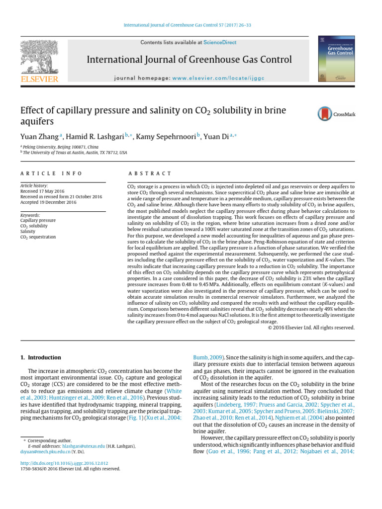Effect of Capillary Pressure and Salinity On CO2 Solubility in Brine ...