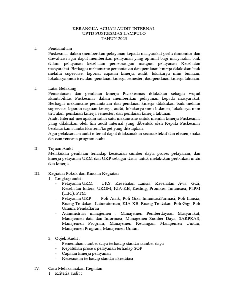 Kak Audit Internal | PDF