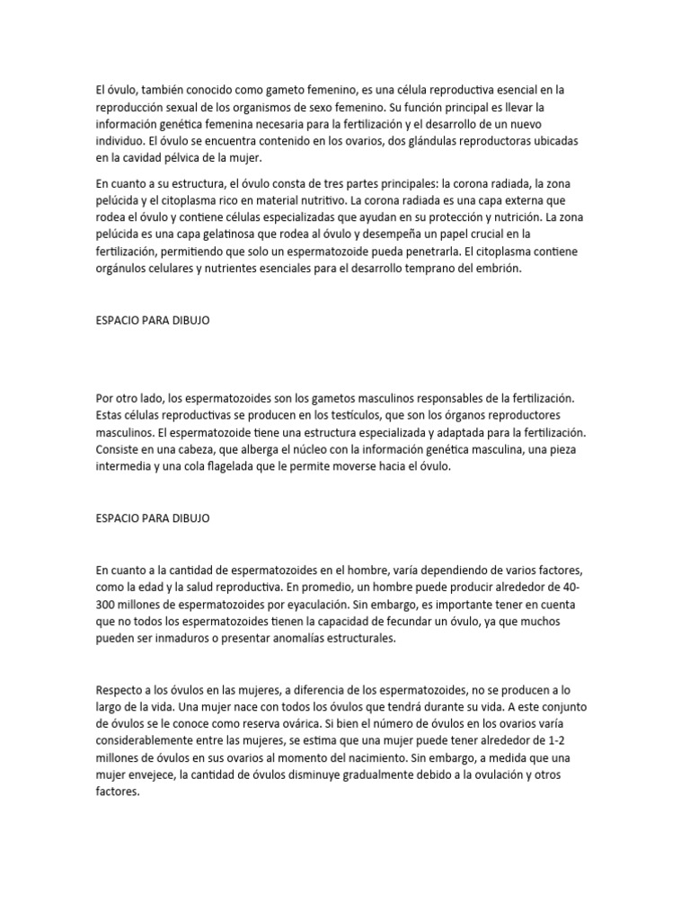 Estructura y función del óvulo femenino | PDF | Ovario | Sexo
