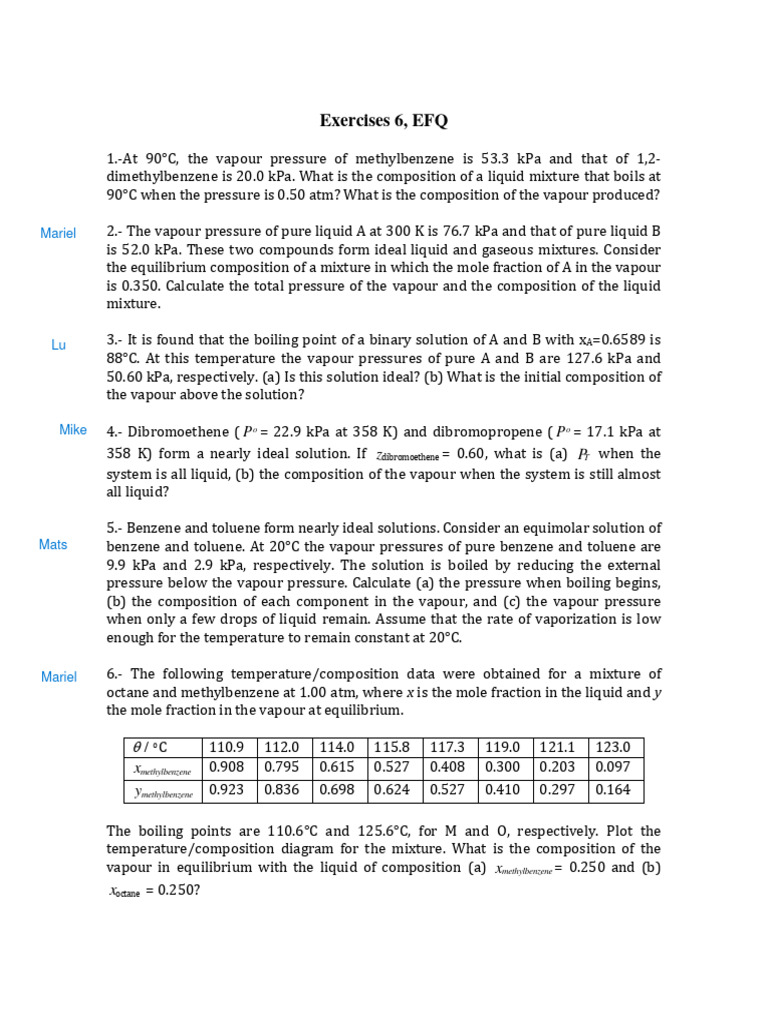 Exercises 6 | Download Free PDF | Vapor | Statistical Mechanics