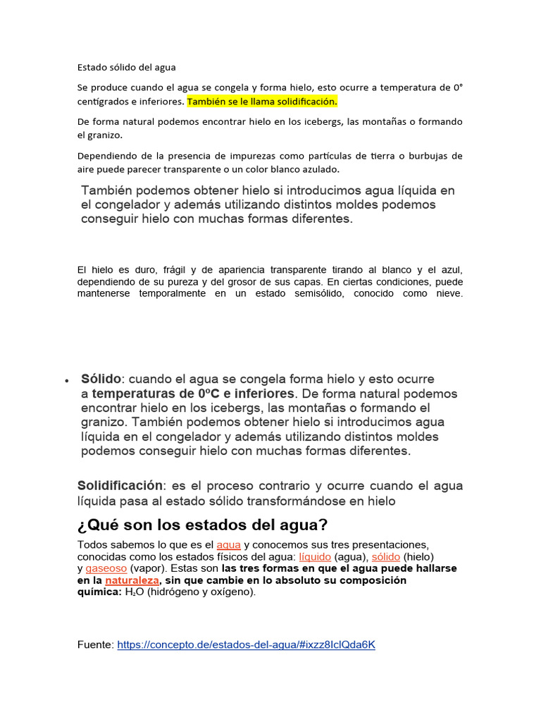 Estado Sólido Del Agua | PDF | Hielo | Agua