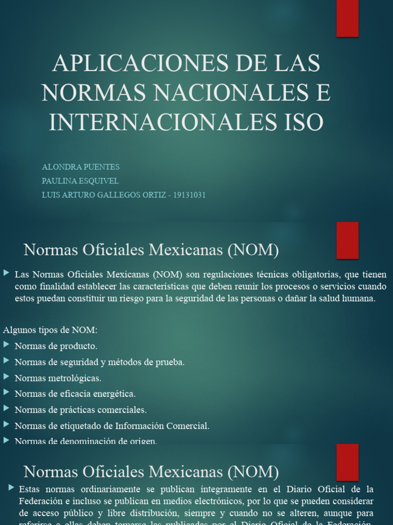 Aplicaciones Nom Nmx Iso | PDF | Calidad (comercial) | Gestión de la calidad