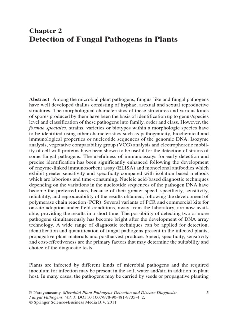 Detection of Fungal Pathogens in Plants: Formae Speciales | PDF ...