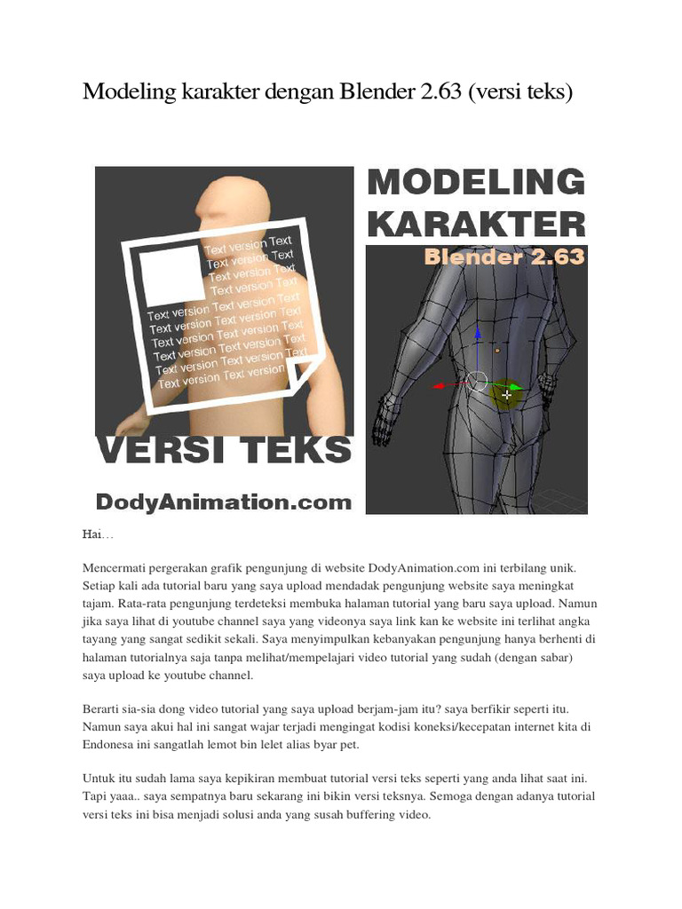 Dokumen - Tips - Modeling Karakter Dengan Blender 263 Versi Teks Karakter Dengan Blender 263 ...