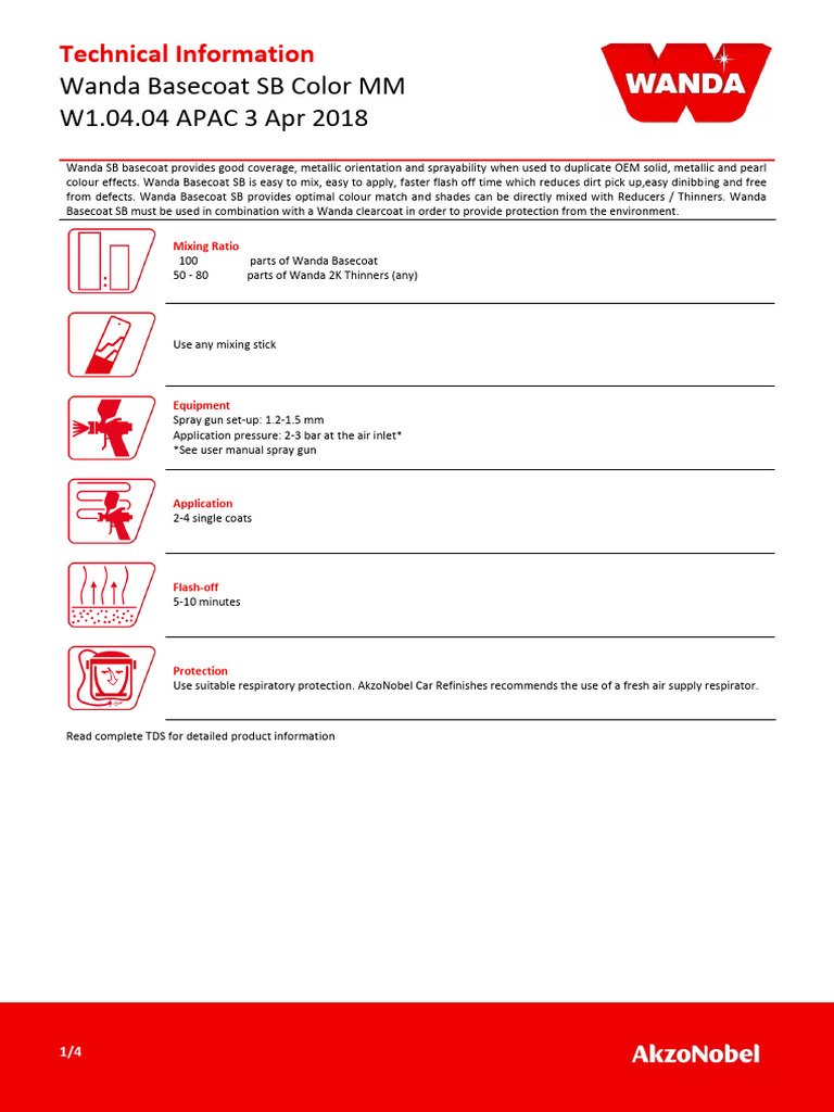 W1.04.04 Wanda Basecoat SB Color MM | PDF | Secondary Sector Of The ...