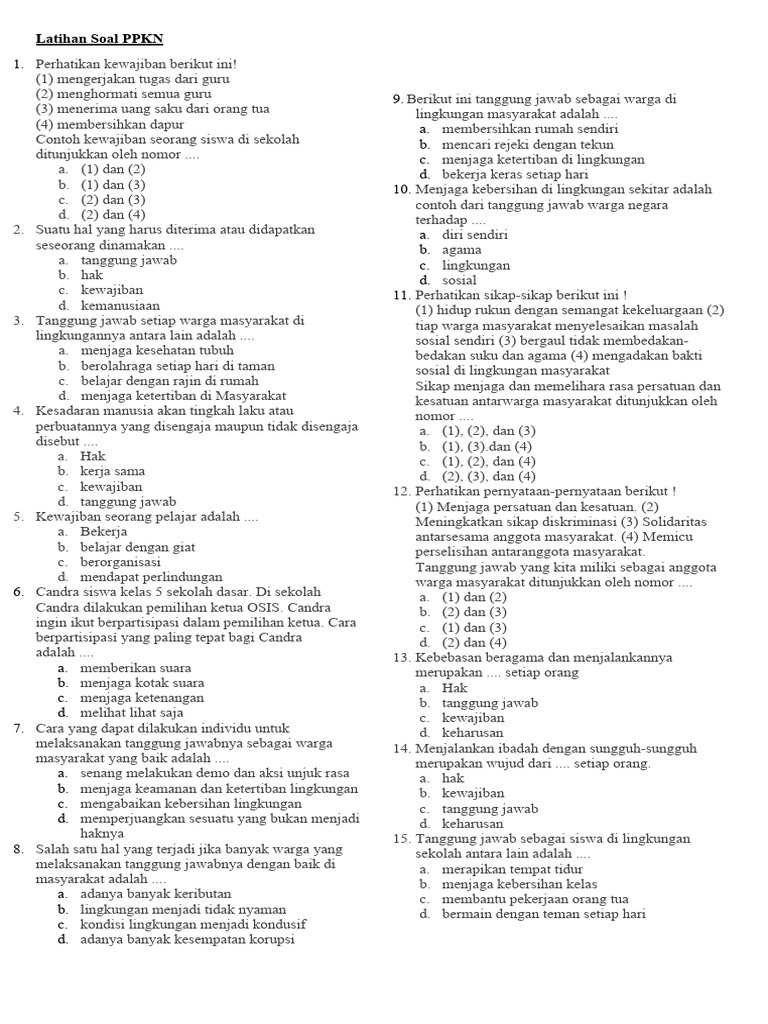 Latihan Soal PPKN | PDF