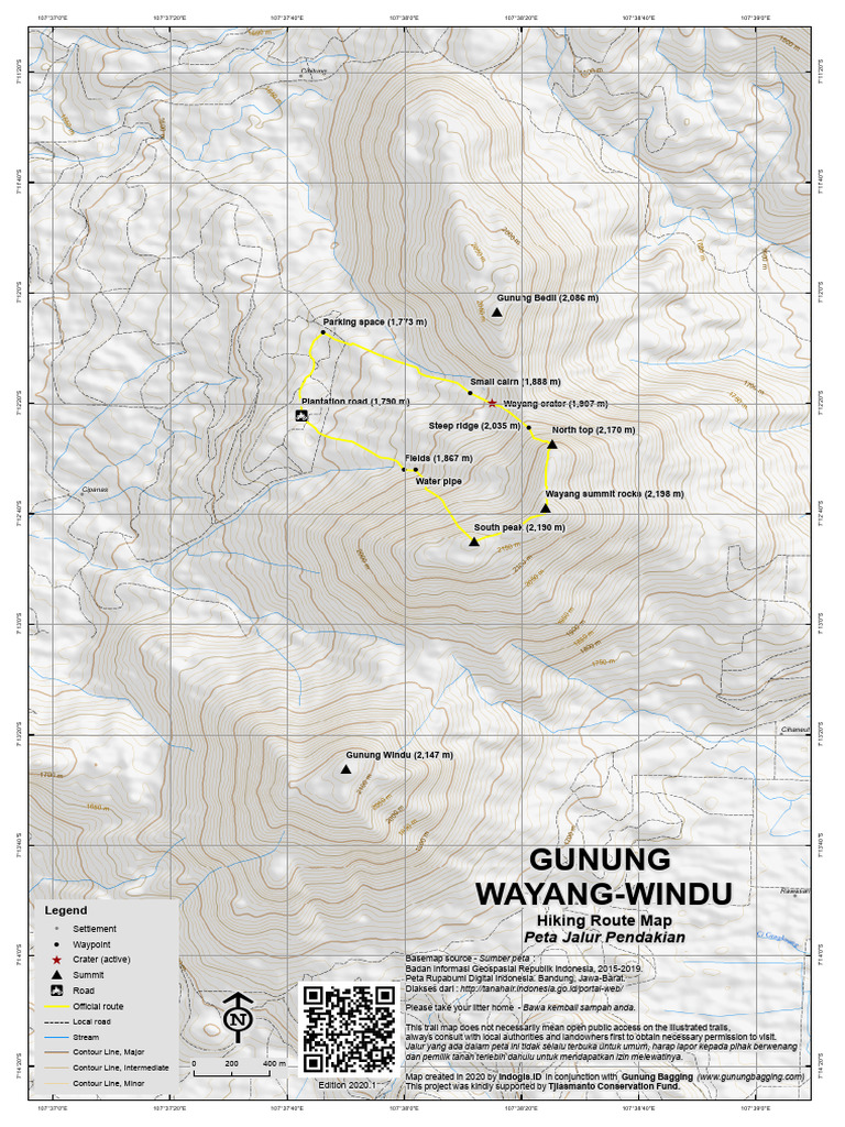 Peta Jalur Pendakian Gunung Wayang Windu | PDF | Cartography