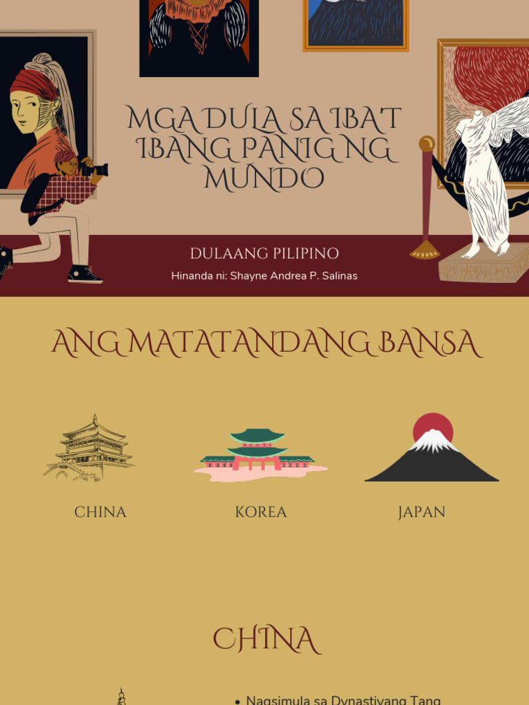 Mga Dula Sa Iba't Ibang Panig NG Mundo | PDF