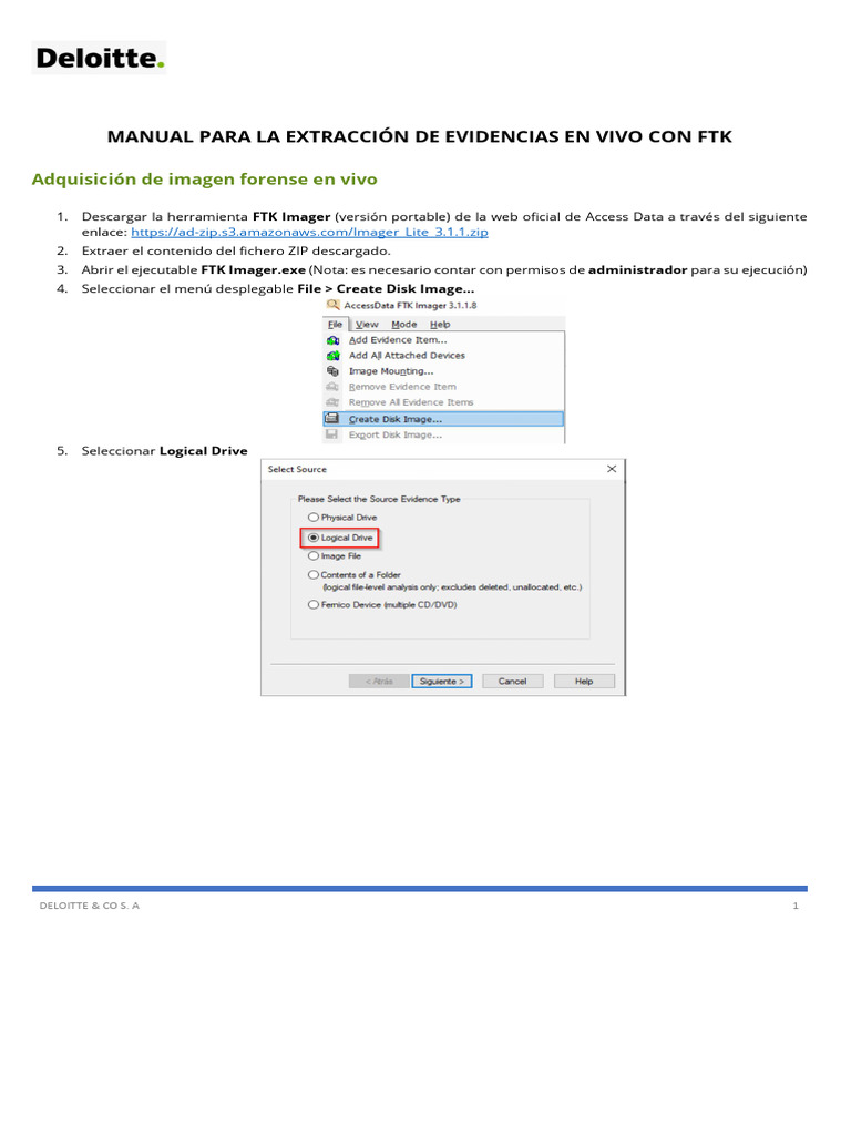 MANUAL PARA LA EXTRACCIÓN DE EVIDENCIAS EN VIVO CON FTK | PDF | Archivo de computadora | Zip ...