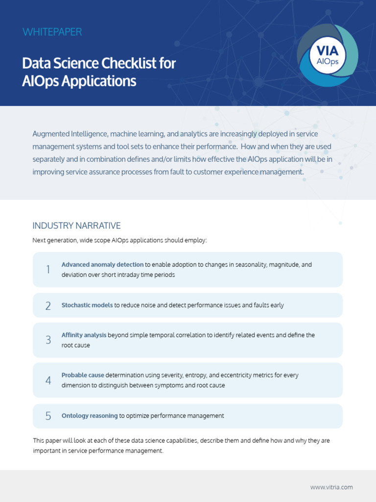 Data Science Checklist For AIOps Applications | PDF | Machine Learning ...