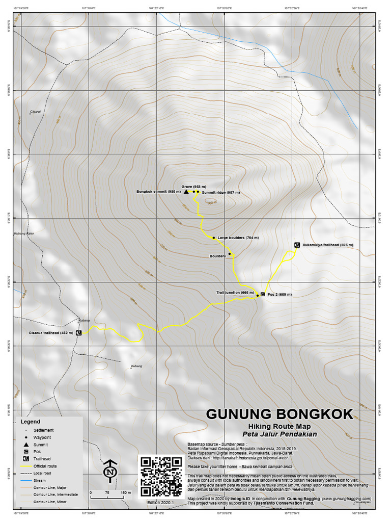 Peta Jalur Pendakian Gunung Bongkok | PDF | Cartography | Streets And Roads