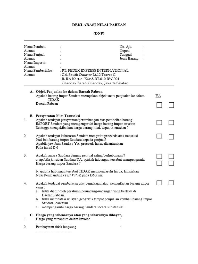 Deklarasi Nilai Pabean Impor | PDF | Pengelolaan Keuangan & Uang