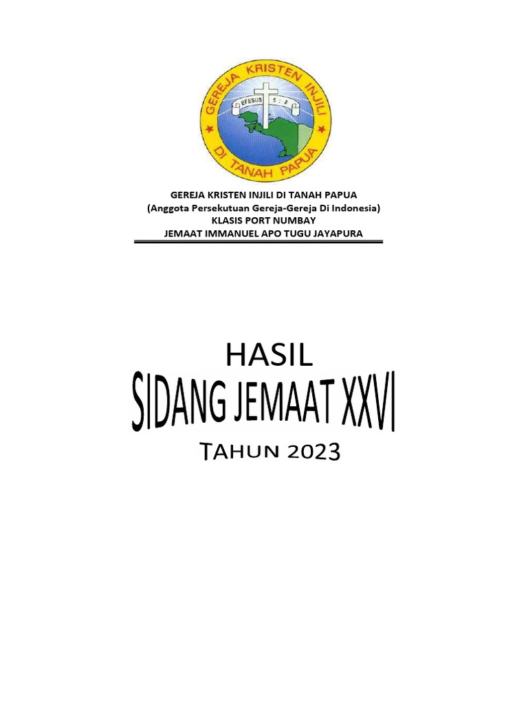 Hasil Sidang Jemaat XXVI Tahun 2023 | PDF