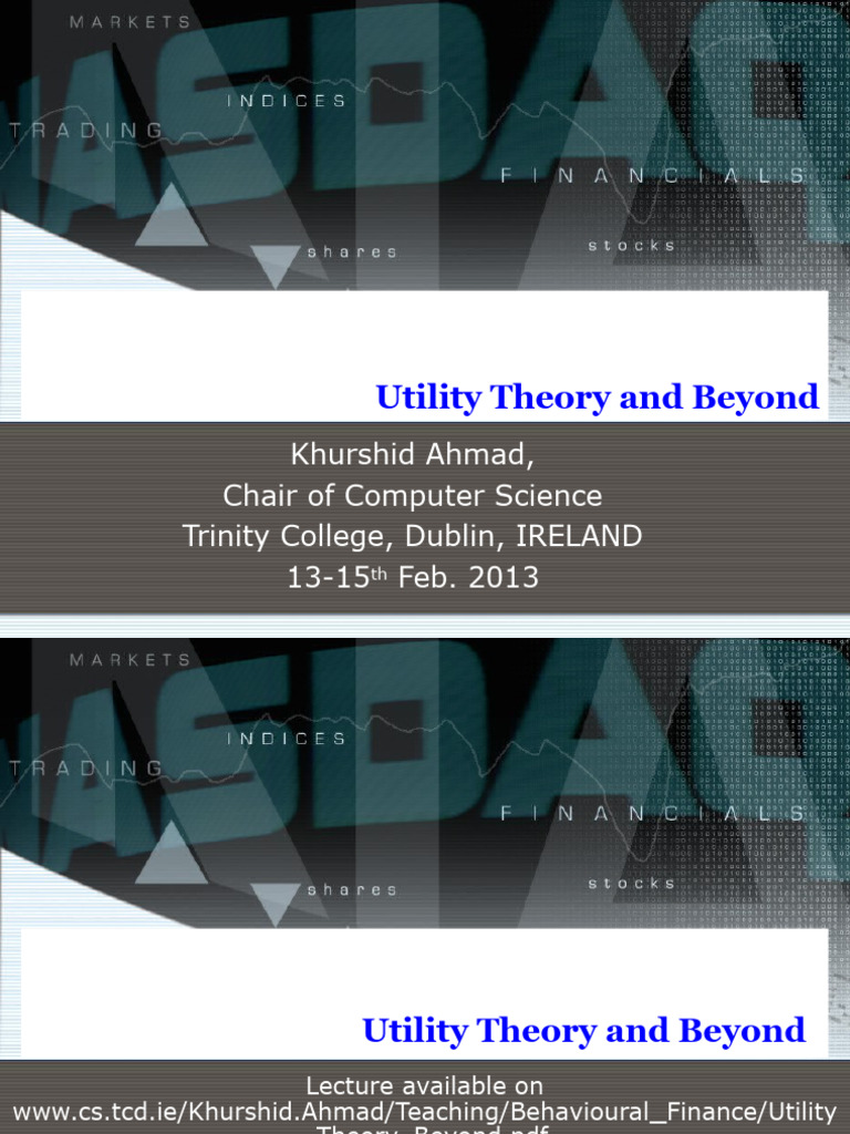 Lecture 3 Utility Theory | PDF | Utility | Happiness