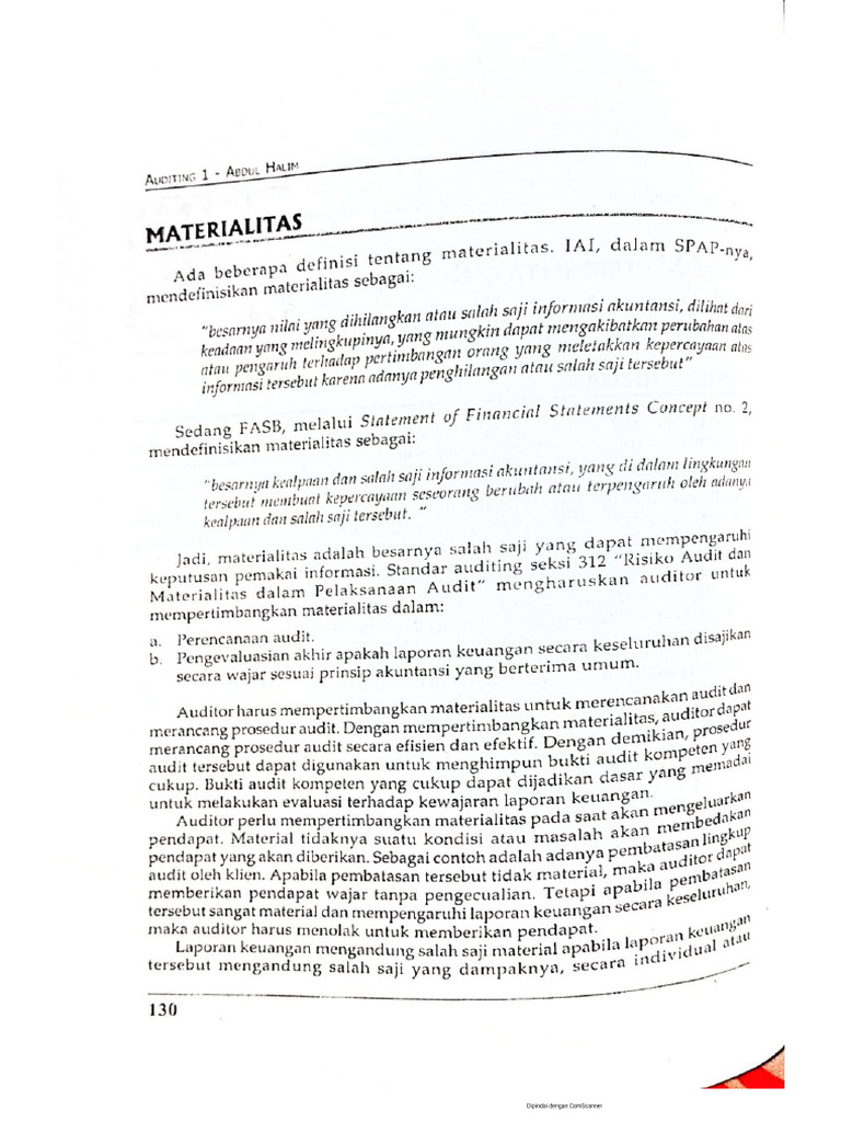 Materialitas Dan Risiko Audit | PDF