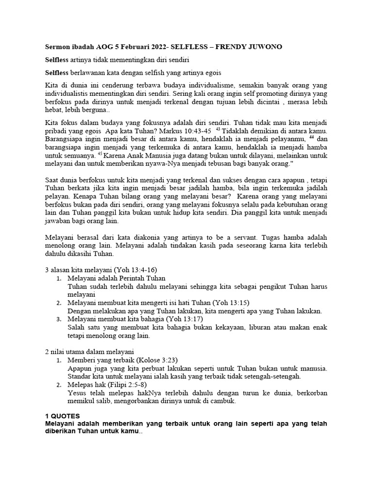 Sermon ibadah AOG 5 Februari 2022 | PDF