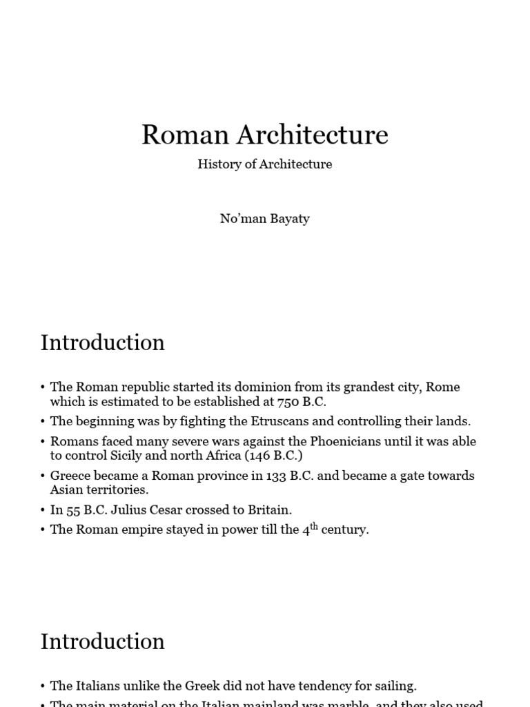 1 Roman Architecture | PDF | Ancient Rome | Architectural Design