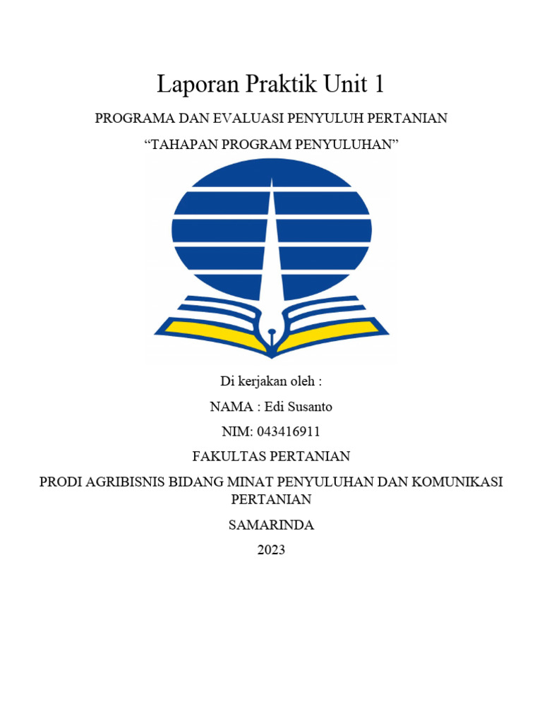Laporan Praktik Unit 1 Programa Evaluasi Peny Pertanian | PDF