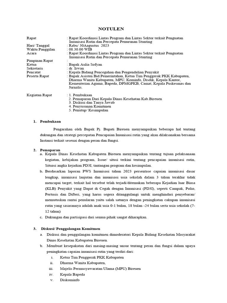 NOTULEN rapat LP LS | PDF