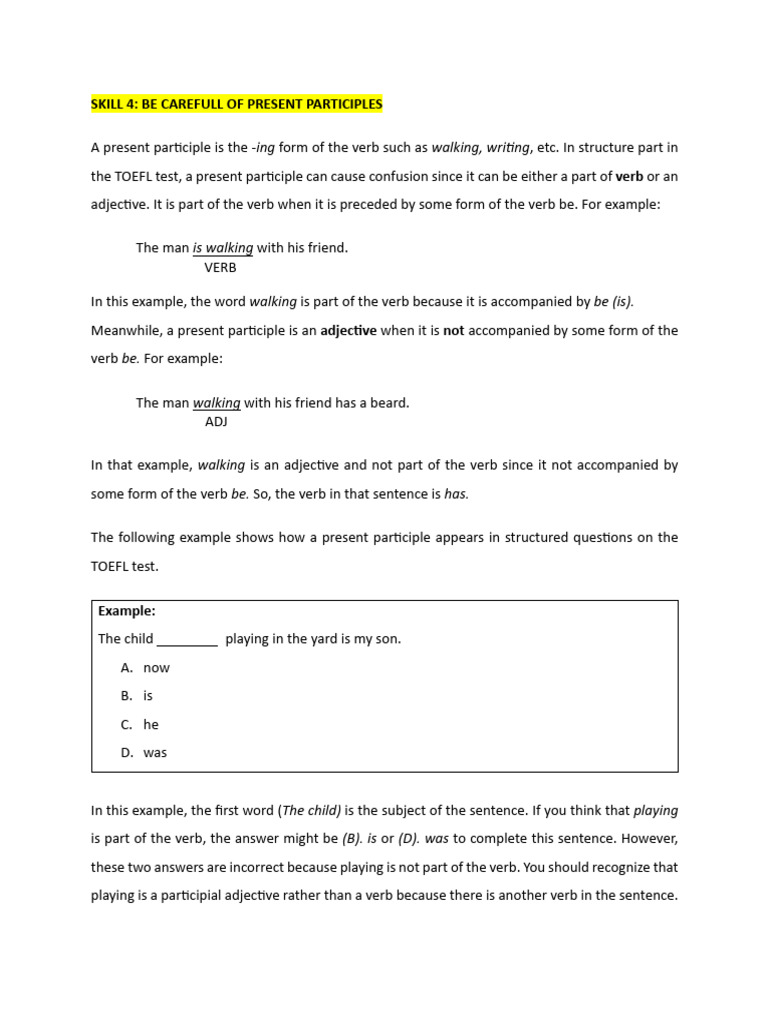 Week 3 - Structure Skill 4-5 | PDF | Verb | Subject (Grammar)