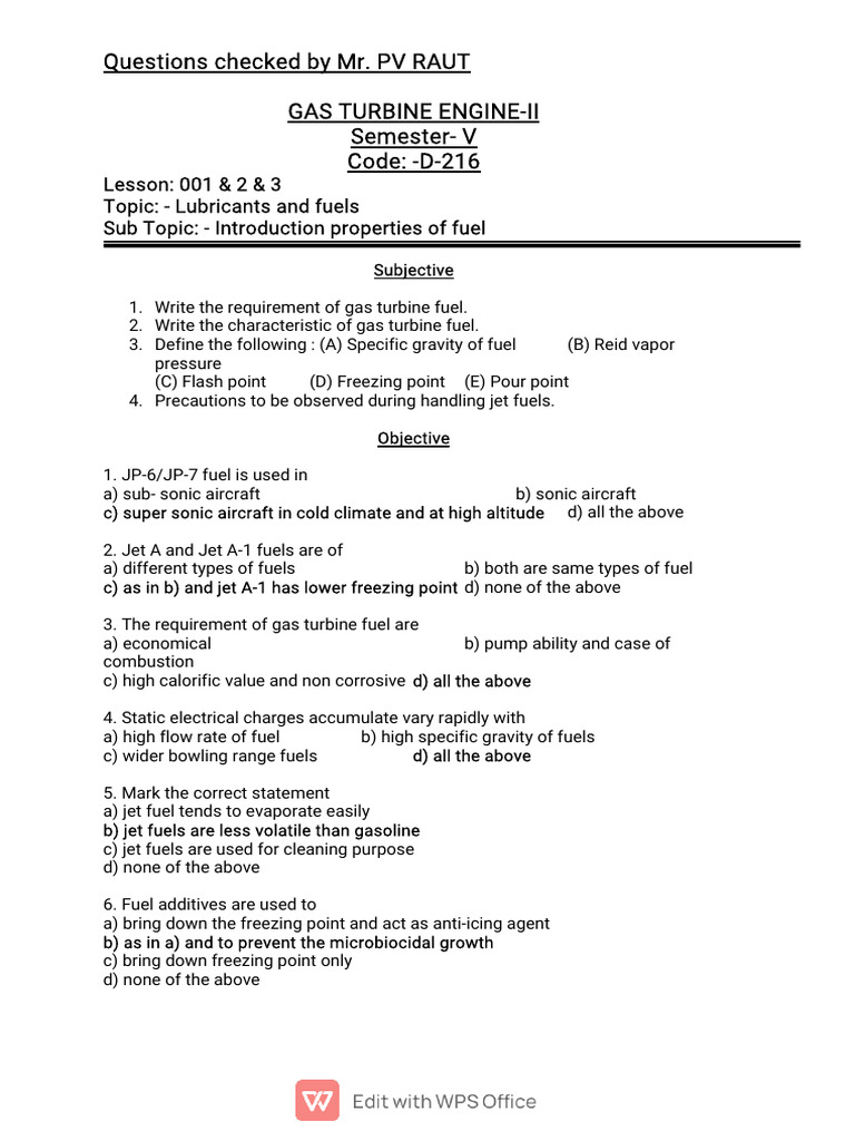 Gas turbine engine-II-D-216 | PDF