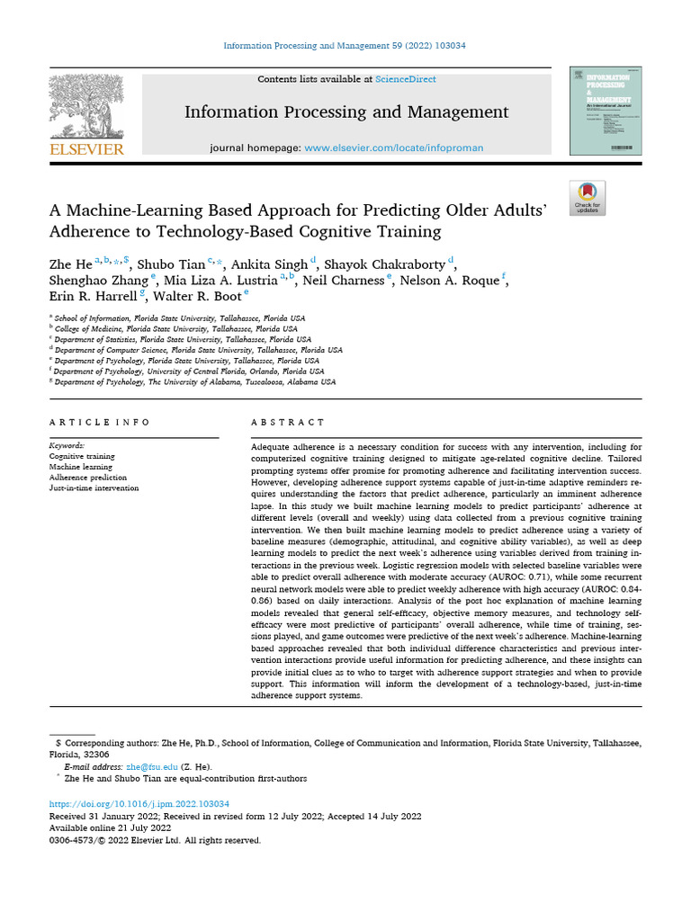 A Machine-Learning Based Approach For Predicting Older Adults ... A Machine-Learning Based Approach For Predicting Older Adults ...