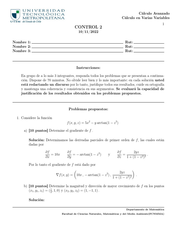 Pauta Control 2 - Forma AB | PDF | Degradado | Física Matemática