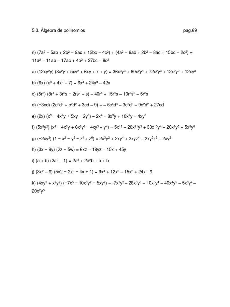 Álgebra de Polinomios | PDF