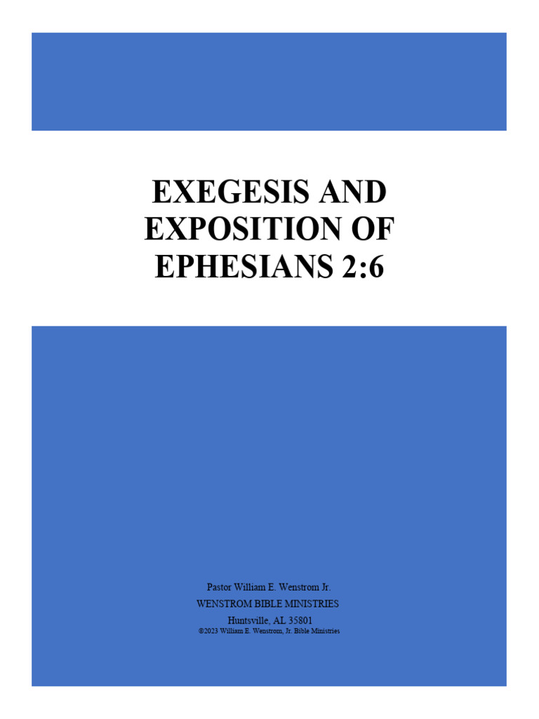 Exegesis and Exposition of Ephesians 2 6 | PDF | Paul The Apostle ...