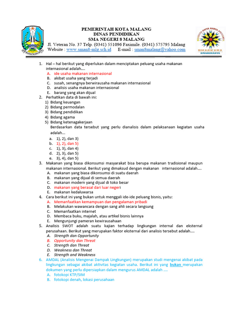 Soal Pat Pkwu Xi Genap Fix | PDF