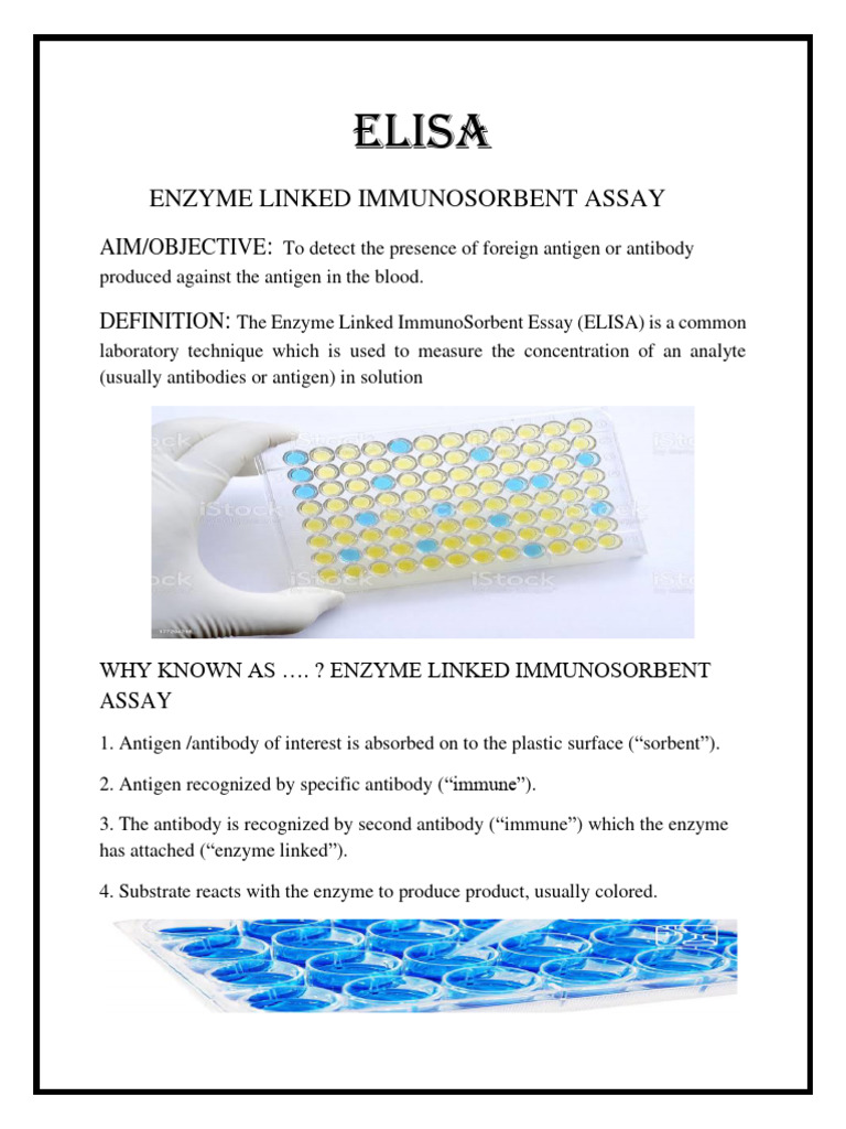 ELISA: Overview and Applications | PDF | Elisa | Chemistry