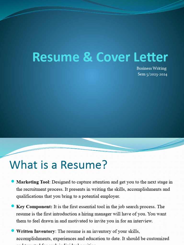 Unit 6 - Resume Cover Letter | PDF | Résumé | Employment