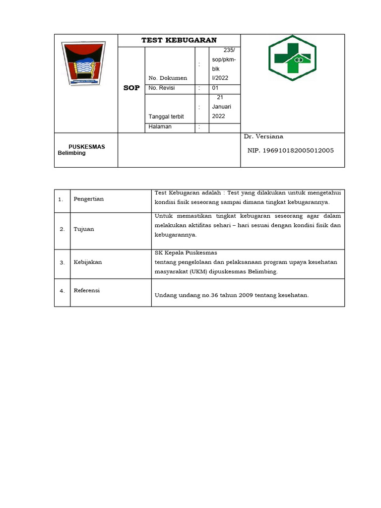 SOP KEBUGARAN KESORGA mike oke | PDF
