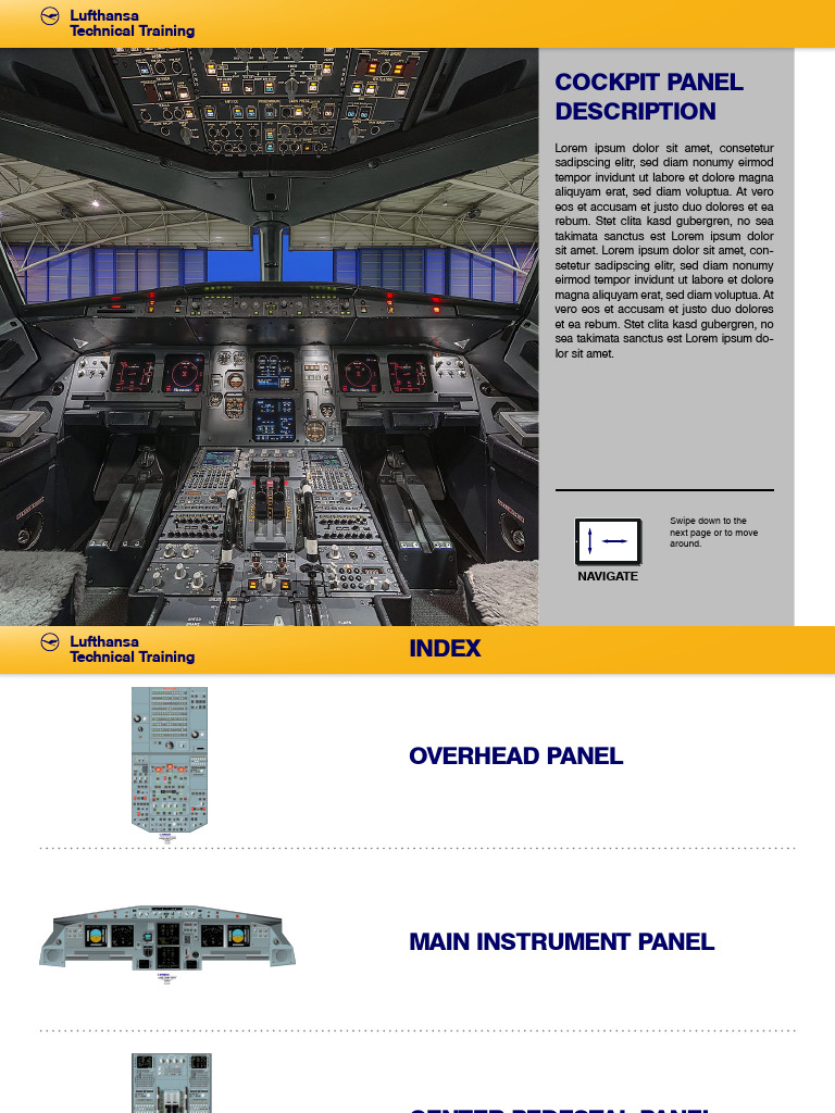 Cockpit Panel Description: Navigate | PDF | Valve | Switch