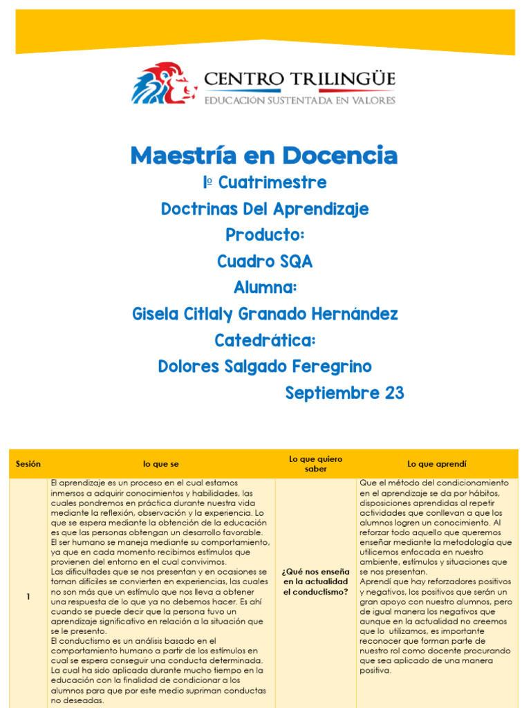 Cuadro SQA | Descargar gratis PDF | Constructivismo (filosofía de la ...