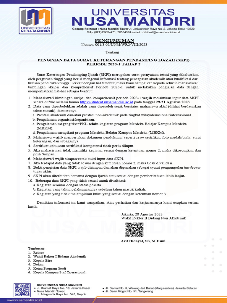 Pengisian Data SKPI 2023-1 Periode 2 | PDF | Karier & Perkembangan ...