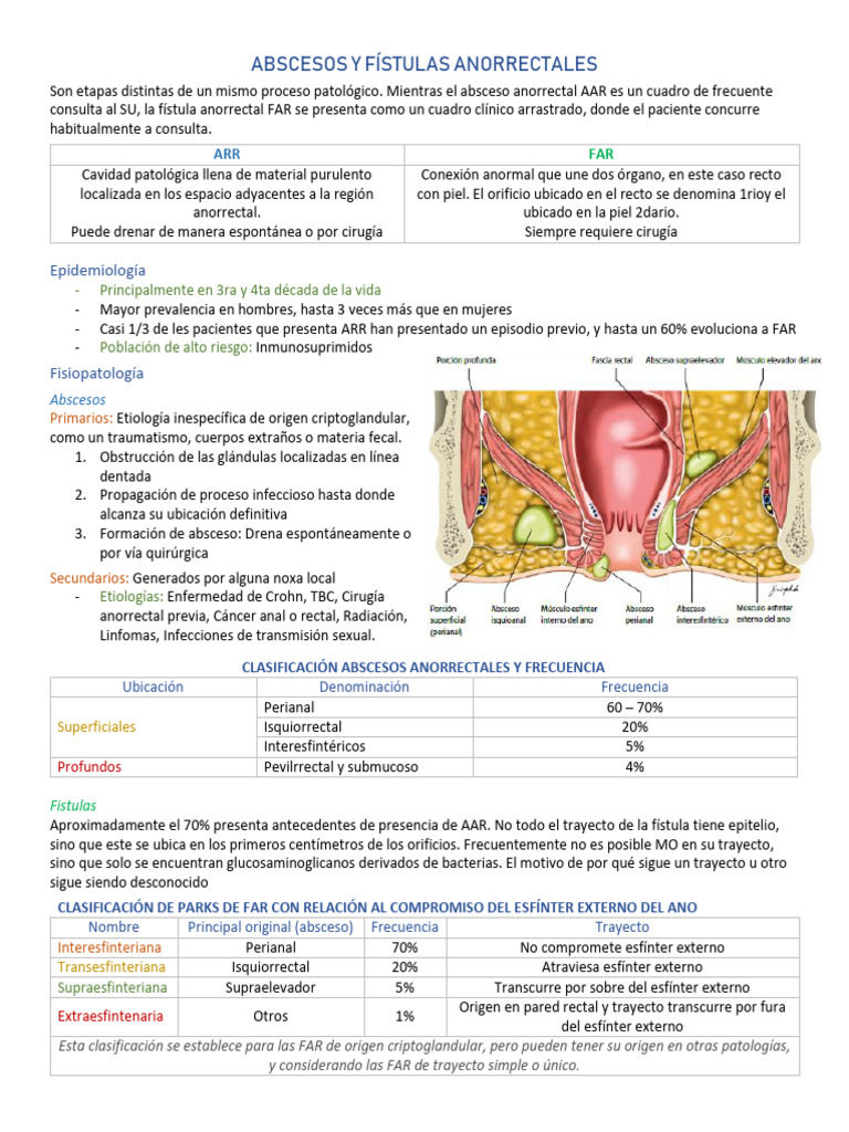 Abscesos y Fístulas Anorrectales | PDF | Causas de la muerte | Especialidades Medicas