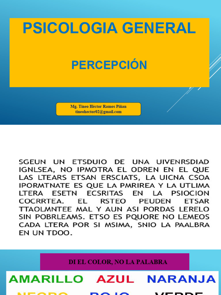 la persepcion | PDF | Percepción | Psicología cognitiva