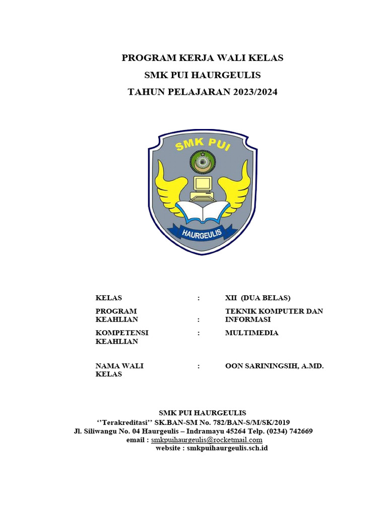 Proker Wali Kelas Xii Akl | PDF
